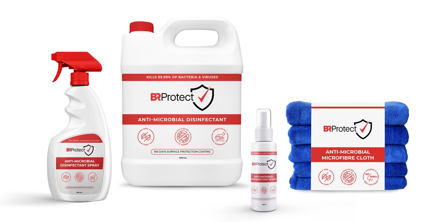 BRProtect Antimicrobial Surface Coating Spray and Microfibre Cloth